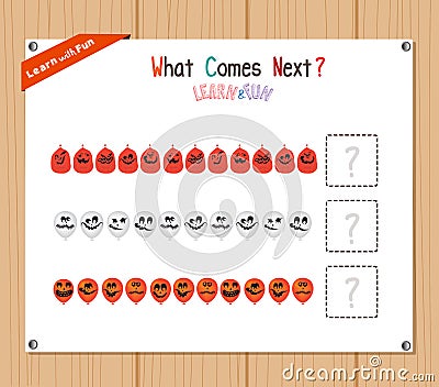 Completing The Pattern Educational Game For Preschool Children Vector ...