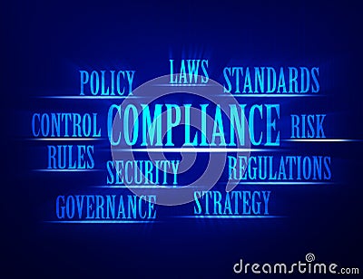 Compliance Word On Blue Royalty-Free Stock Photo | CartoonDealer.com ...