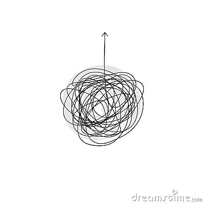 Complicated Process To Find The Solution Illustration. Insane Messy ...