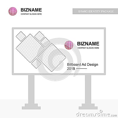 Compnay Bill Board Design With World Logo Vector | CartoonDealer.com ...
