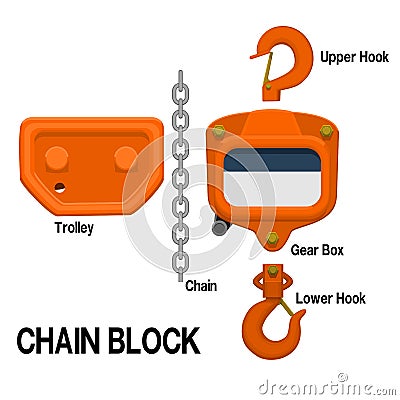 Component Of Chain Hoist On Transparent Background Cartoon Vector ...