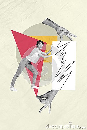 Composite Sketch Image Trend Artwork Photo Collage Of Two Big Hand Hold ...