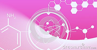 Composition Of White Chemical Compounds Structures On Pink Background ...