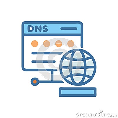 Comprehensive DNS Icon Cartoon Vector | CartoonDealer.com #351630929