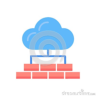 Comprehensive Cloud Firewall Icon Cartoon Vector | CartoonDealer.com ...