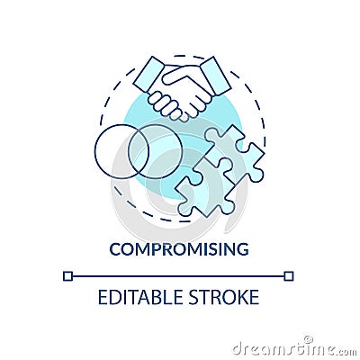 Compromising Blue Concept Icon Cartoon Vector | CartoonDealer.com ...