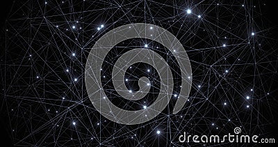 Computer Animation of an Abstract Network Connected with Glowing Lights ...