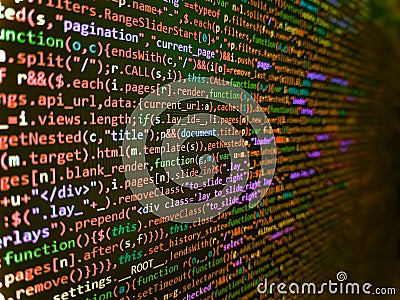 Computer Code On Laptop Web Developing. RNN Neural Network Source Code. Writing Program Code On ...