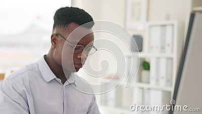 Computer, Cyber Security or Serious Black Man Programmer for Thinking, Hacker or UX Web Designer ...