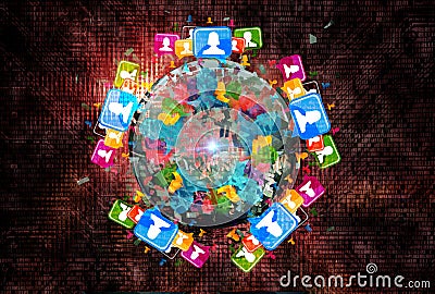 Binary Code With Explosion Of A Sphere Stock Photo | CartoonDealer.com ...