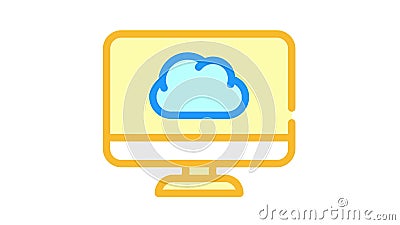 Computer Files Cloud Storage Color Icon Animation Stock Footage - Video ...