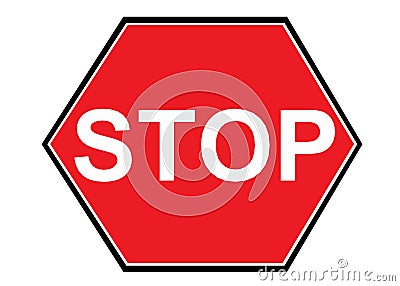 A Red Hexagonal Shaped White Font Stop Halt Signage Symbol Sign Royalty ...