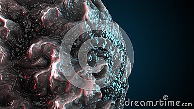 Computer Generated Oil Sphere with Curly Shape. 3d Render of Abstract ...