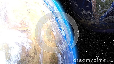 Computer Generation Futuristic Composition Planet Earth in Outer Space ...