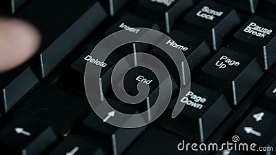 Computer Guy is Hitting Delete Button on PC Keyboard Stock Footage ...