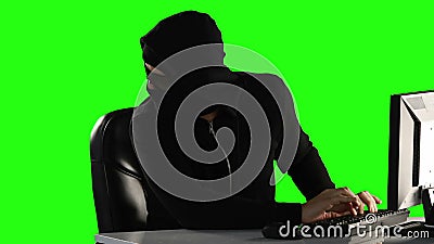 Computer Hacker Using Computer Stock Footage - Video of keyed ...