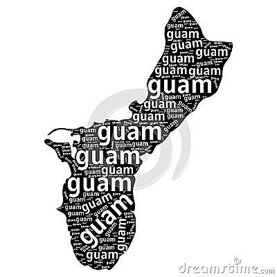 Guam Map With Name. Isolated White Background Stock Illustration ...