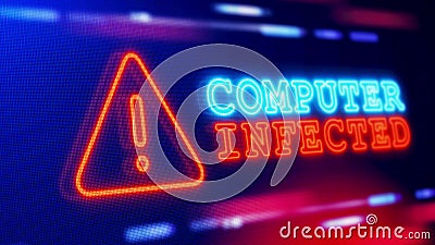 Computer Infected Warning Alert Screen Loop Blinking Glitch Animation ...