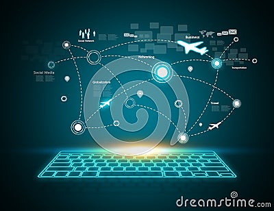 Hi Technology Computer with Keyboard Stock Photo - Image of multimedia ...