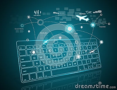 Hi Technology Computer with Keyboard Stock Photo - Image of multimedia ...