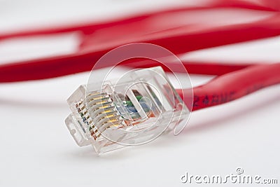 Computer LAN Cables Red Stock Photography - Image: 10040992