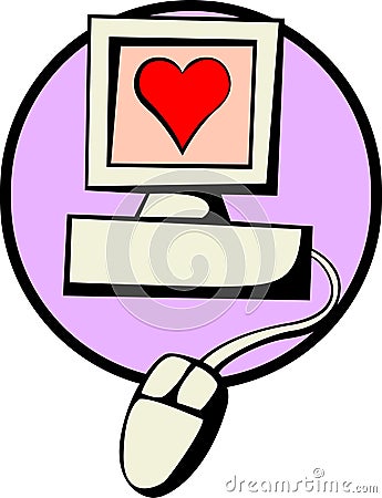 Computer Love Vector Illustration Stock Photography - Image: 1345222