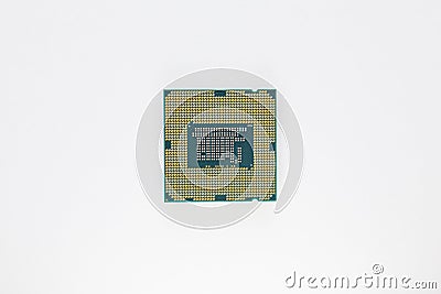 Computer Microprocessor Isolated On White Background Stock Photo ...
