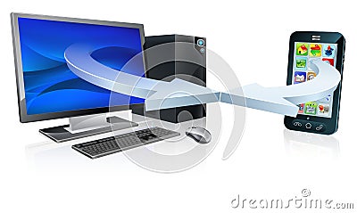 Computer And Mobile Phone Sync Royalty Free Stock Image - Image: 27177676