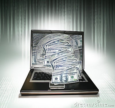 Computer Money Stock Photo - Image: 7093870