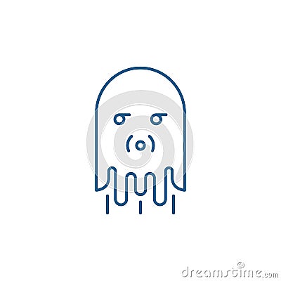 Computer Monster Line Icon Concept. Computer Monster Flat Vector Symbol ...