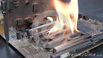 Burn the Computer Mouse. Concept, a Computer Mouse Caught Fire from ...