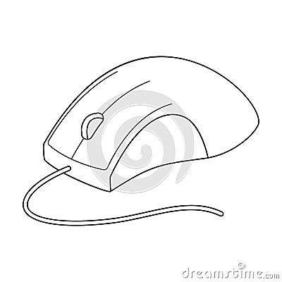 Computer Mouse Icon In Outline Style Isolated On White Background ...