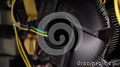 Computer Pc Cooler Fan Turn On And Off. Electronic Cooling Device Of ...