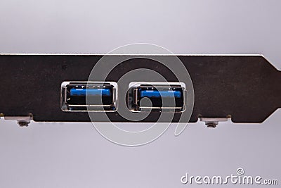 Computer PCI-E To USB 3.0 Expasion Card On White Background. PCI ...