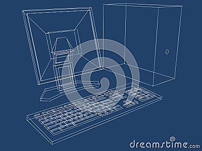 Computer Plans Blueprint Royalty Free Stock Images - Image: 8388319