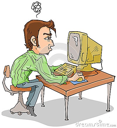 Man Staring Screen Stock Illustrations – 65 Man Staring Screen Stock ...