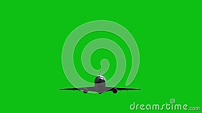 Computer Rendering of the Passenger Flying Plane with Green Screen. 4K ...