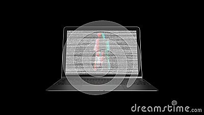 Computer with a Scary Ghost. Infected Computer Concept 77 Stock Footage ...