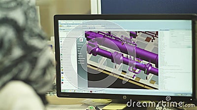 Computer Screen - Girl Working on Autocad Stock Video - Video of paper ...