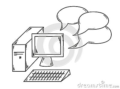 Man and computer stock vector. Illustration of businessman - 41308227