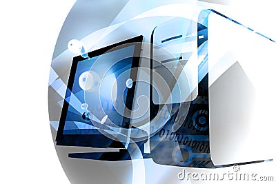 Computer Technology Mix - Blue Stock Photo - Image: 902550