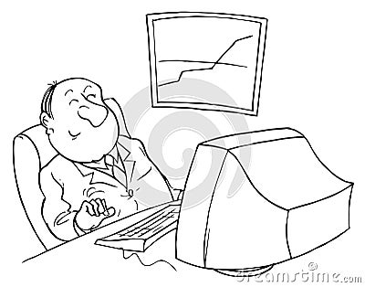 Computer User Vector Illustration | CartoonDealer.com #11447428