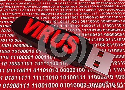 Computer Virus On USB Device 3DCG Rendering Illustration ...