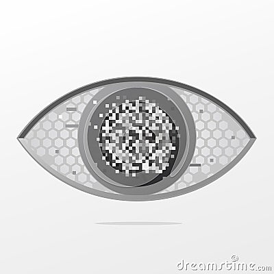 Computer Vision Concept. Cybereye Vector Illustration. Neuro Network ...
