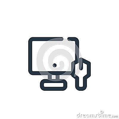 Computerized Icon Vector From Labour Day Concept. Thin Line ...