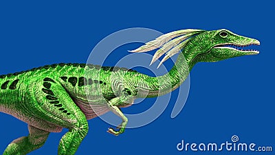 Compy Jurassic Dinosaur Runcycle Blue Screen Loop Side 3D Rendering ...
