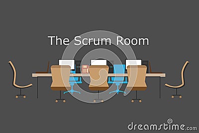 Concept Of Agile Process, Scrum Room Team Meetings, Teamwork ...