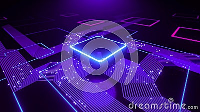 Concept Animation Shows the Process of Turning on the CPU in the ...