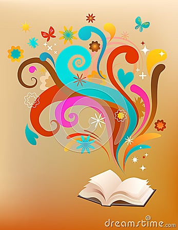 Concept Background With A Book And Design Elements Royalty Free Stock ...