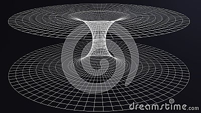 Concept Of A Black Hole That Links Space And Time Grid Of Temporal ...